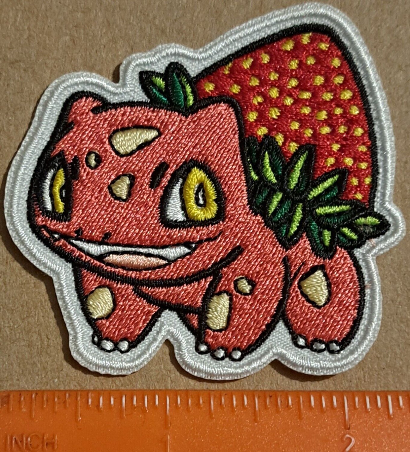 Pokemon Strawberry Bulbasaur embroidered Iron on patch