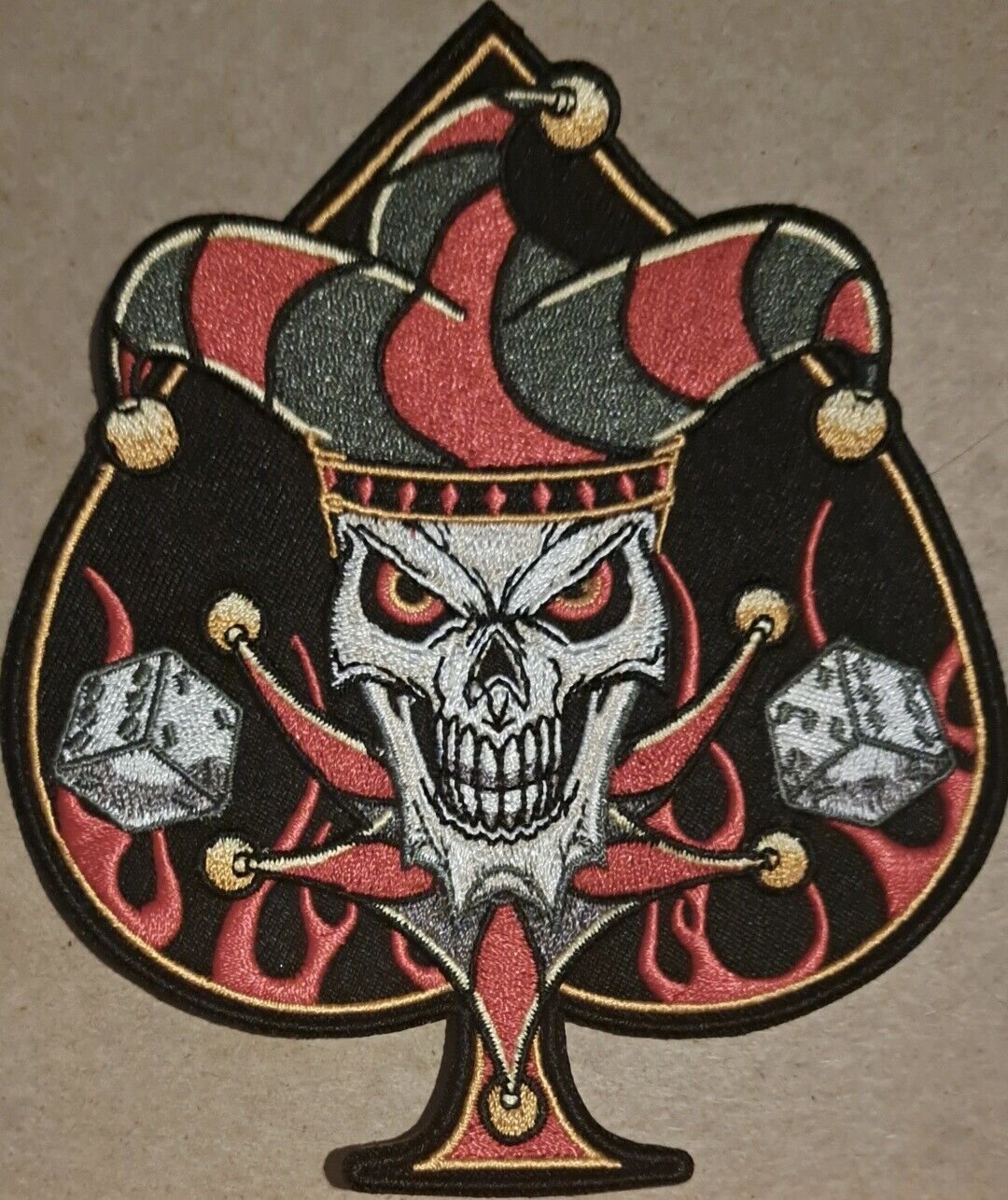Joker with Spade embroidered Iron on patch