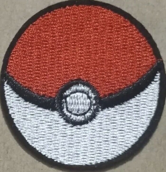 Pokeball embroidered Iron on patch