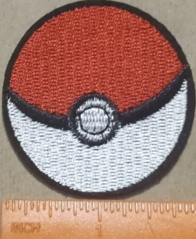 Pokeball embroidered Iron on patch