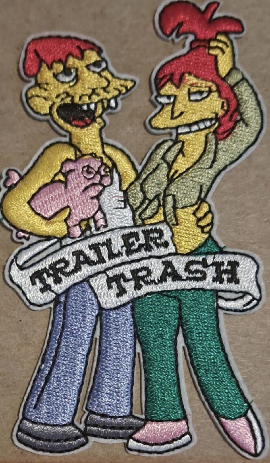 The Simpsons Trailer Trash Cletus with Brandine embroidered Iron on patch