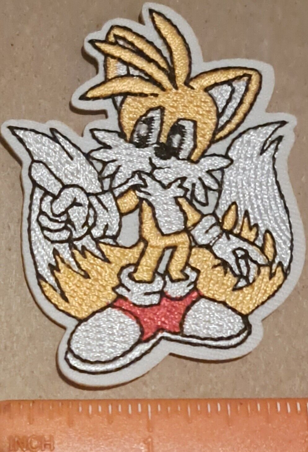Tails the Fox embroidered Iron on patch