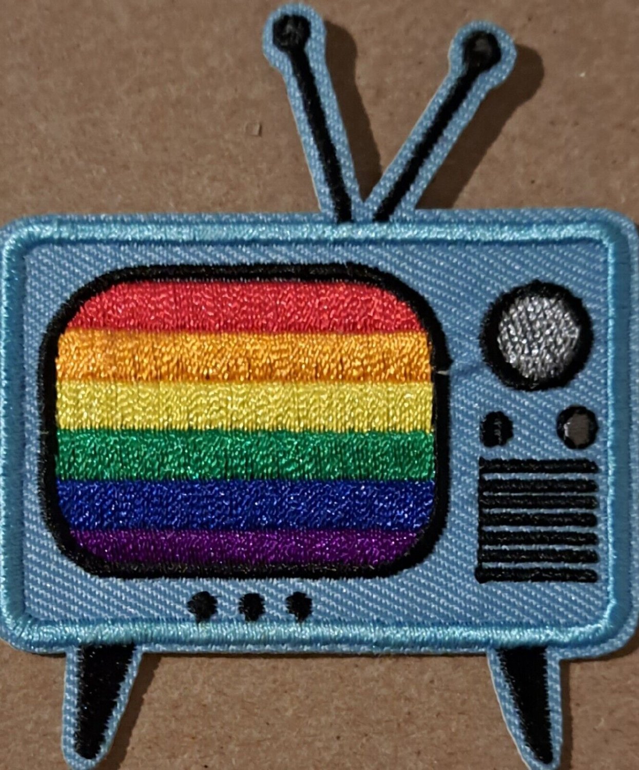 Television embroidered Iron on patch