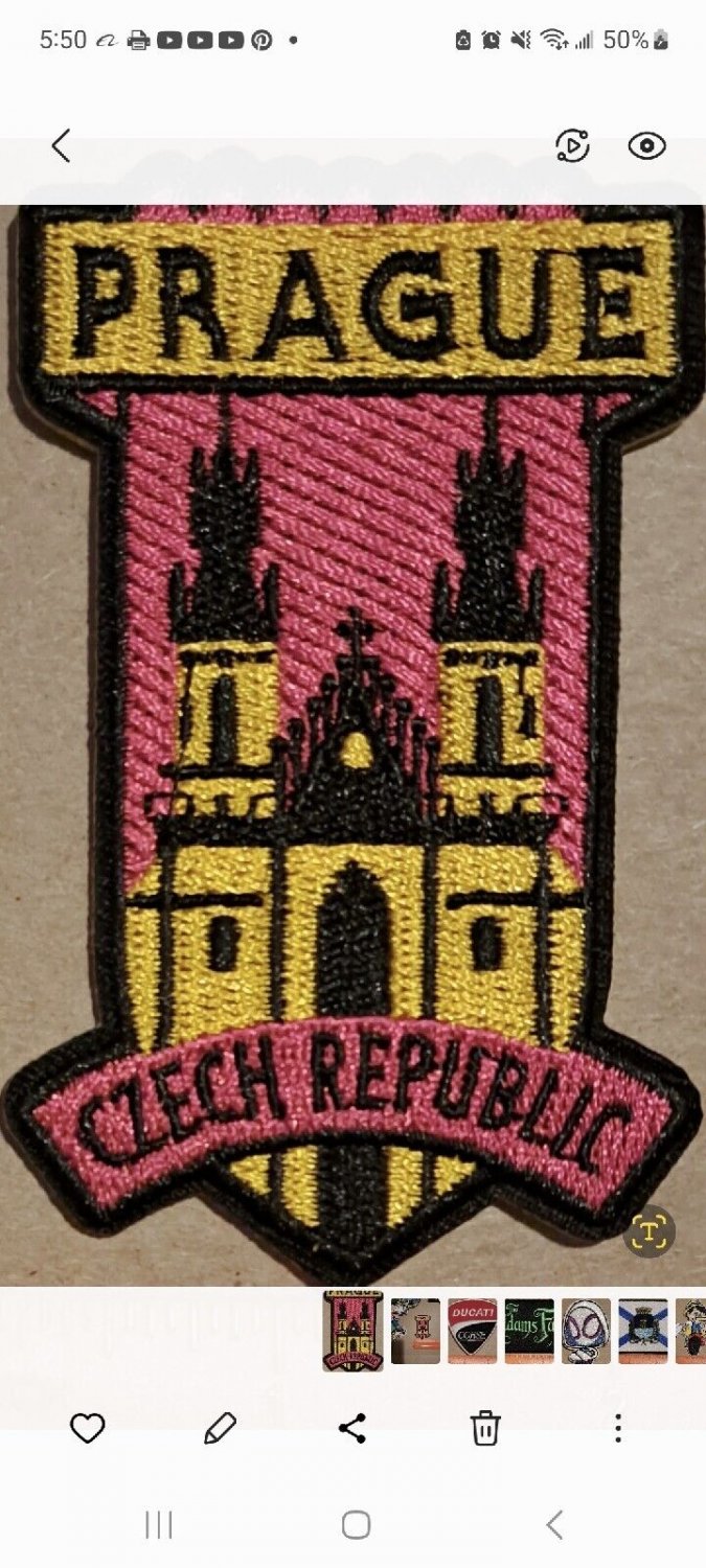 Prague embroidered Iron on patch