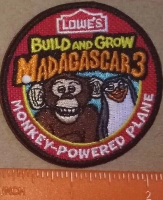 Madagascar 3 Monkey-Powered Plane embroidered Iron on patch