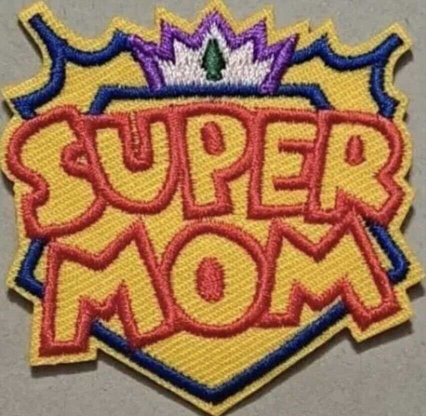 Super Mom embroidered Iron on patch