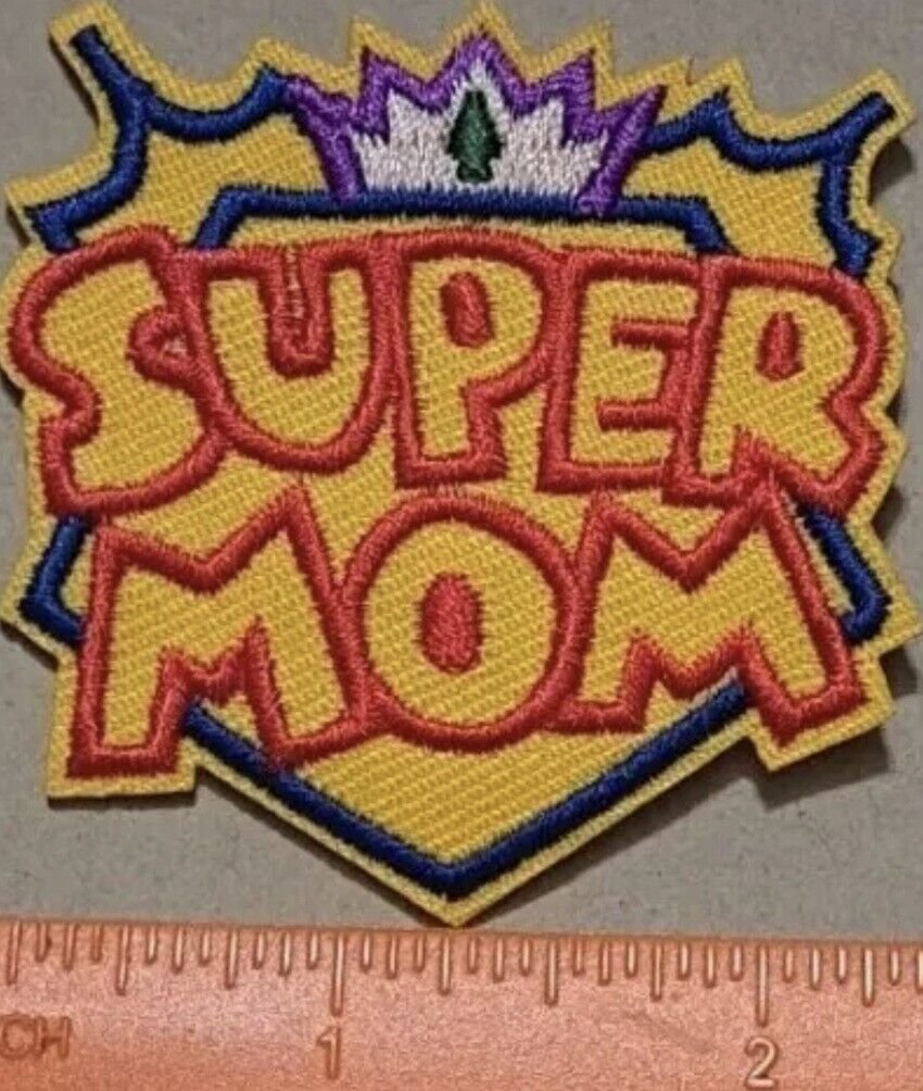 Super Mom embroidered Iron on patch