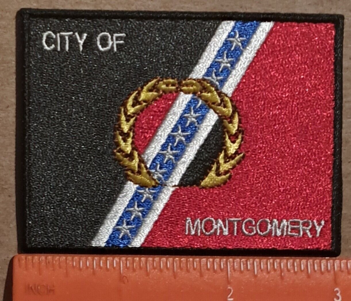 Flag of City of Montgomery embroidered Iron on patch