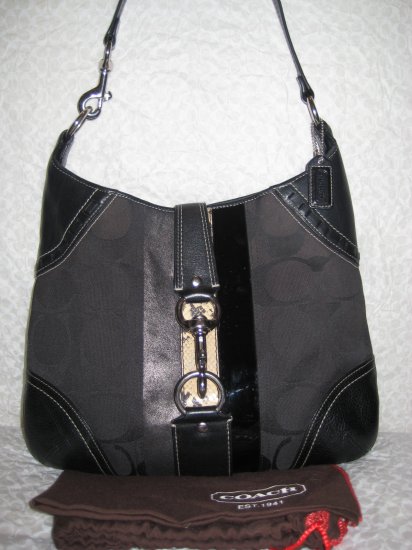Coach Hampton Python Striped Large Hobo Bag **AUTHENTIC**