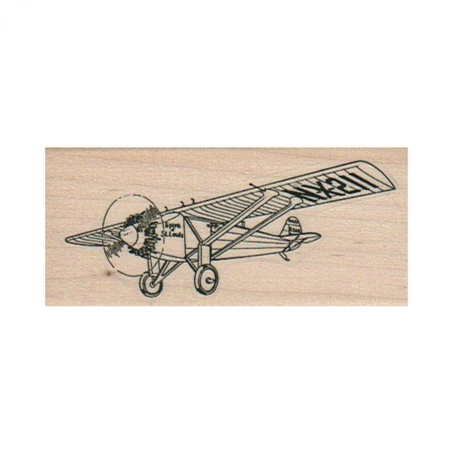NEW Vintage Plane RUBBER STAMP, Prop Plane NX-211 Stamp, Airplane Stamp