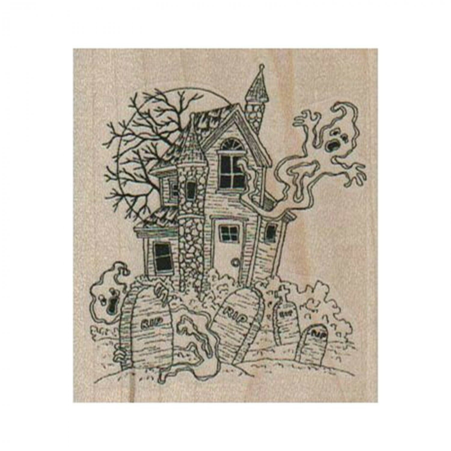 NEW Haunted House, Halloween Stamp, Haunted Mansion Stamp, Ghost Stamp