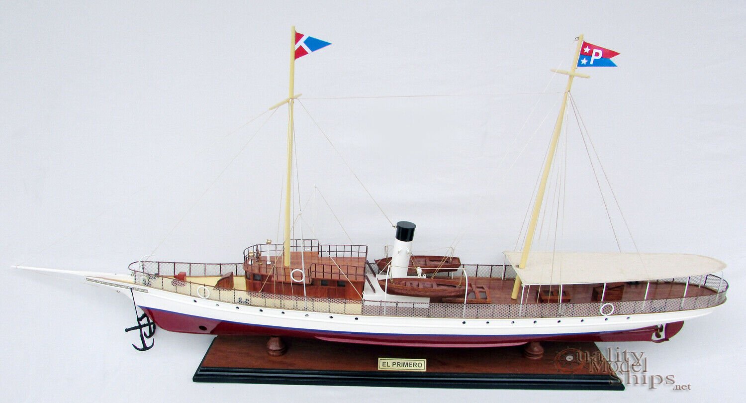 El Primero Steam Yacht - Wooden Steam Ship Model 35" Ready Display