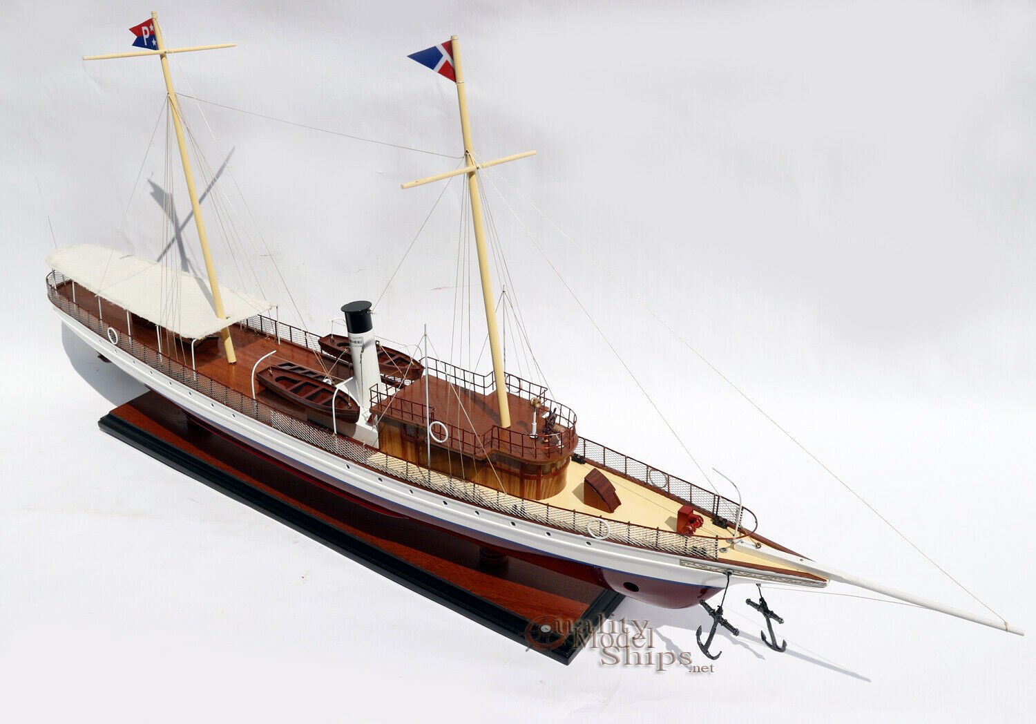 El Primero Steam Yacht - Wooden Steam Ship Model 35" Ready Display