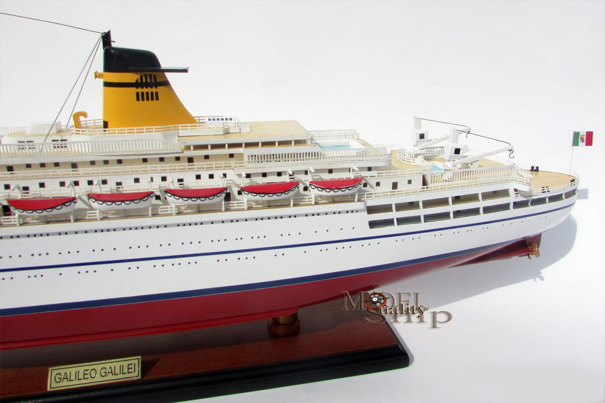 SS Galileo Galilei Italian Line Ocean Liner Wooden Ship Model 34" Scale ...