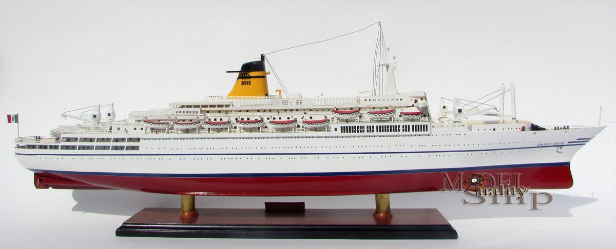 SS Galileo Galilei Italian Line Ocean Liner Wooden Ship Model 34" Scale ...