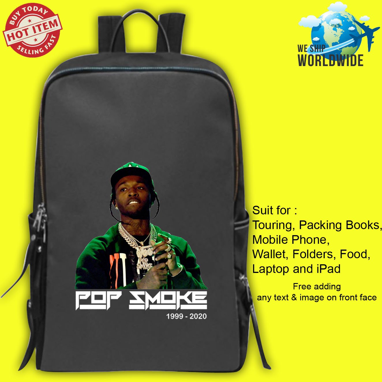 pop Smoke Backpack Bags