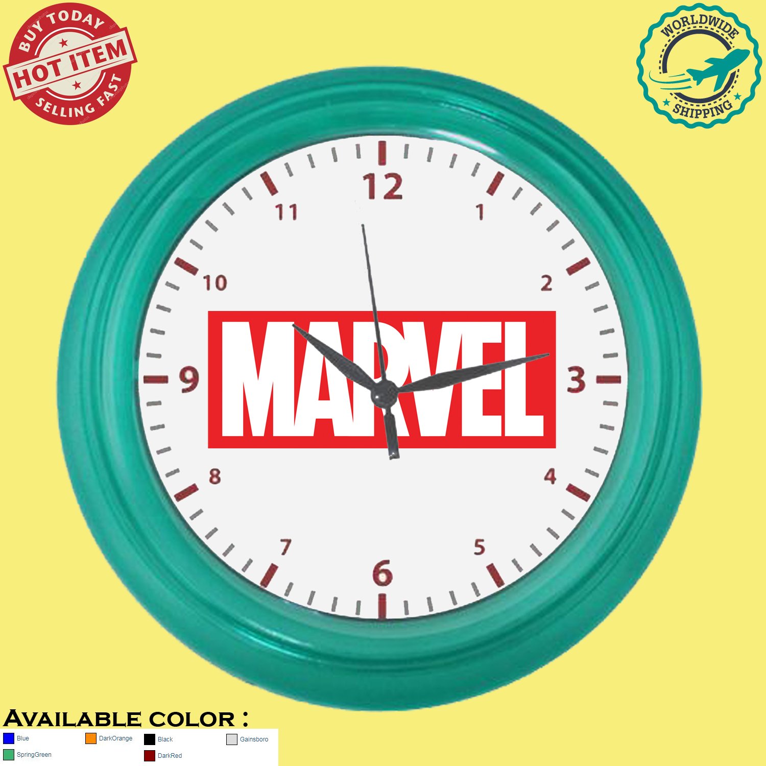 marvel logo wall clocks