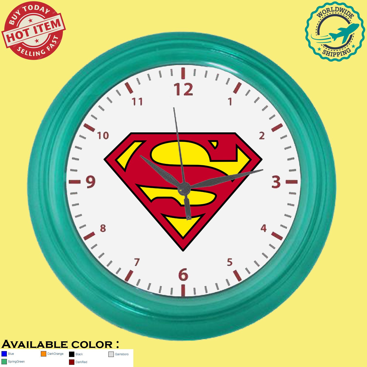 superman logo wall clocks