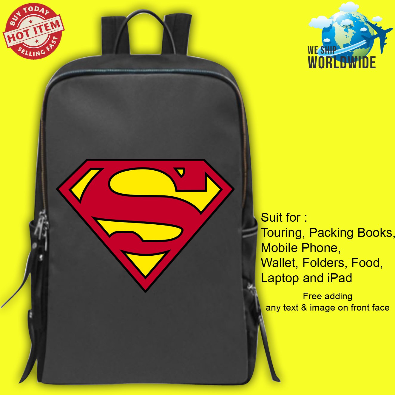 superman logo backpack bags