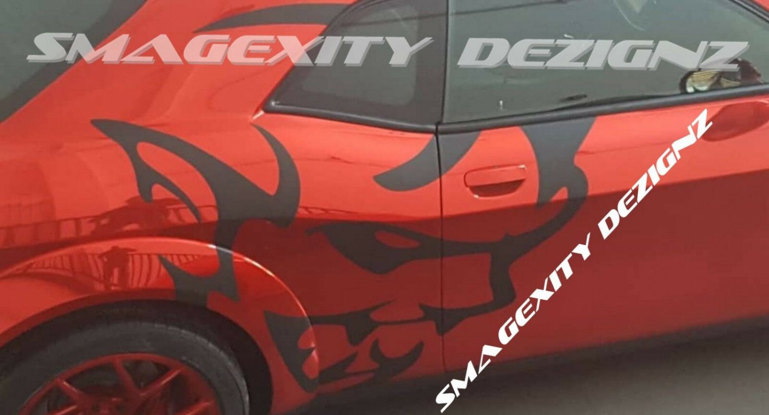 HUGE CUSTOM MATTE BLACK 2018 Decal Graphic Vinyl KIT DEMON DODGE SRT ...