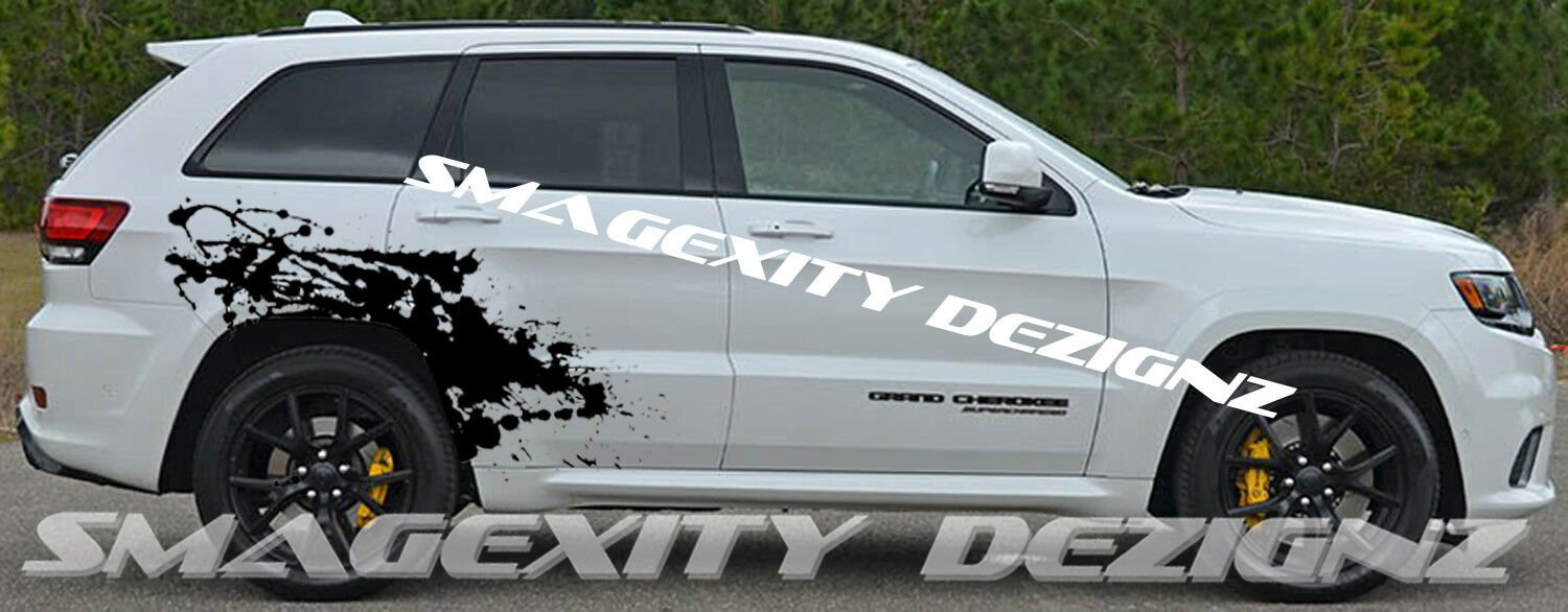 MATTE BLACK Splash SPLATTER Decal Graphic TRACKHAWK MOPAR SRT HELLCAT ...
