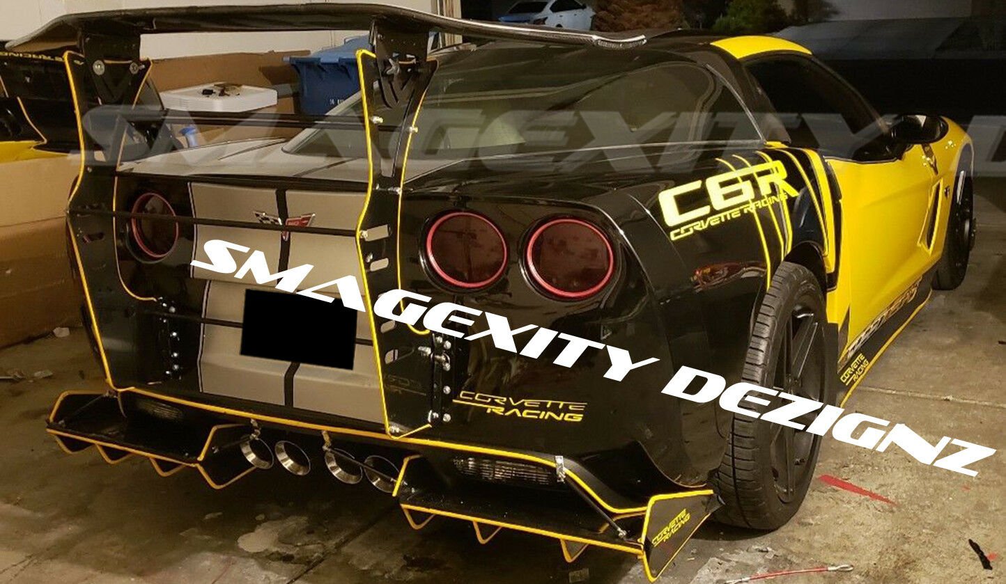 Custom Decal Graphic Vinyl Racing Stripe CORVETTE C6R Z06 ZR1 Chevrolet ...