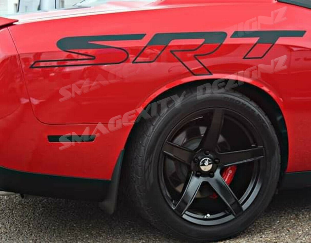 REFLECTIVE BLACK CHALLENGER SRT DECAL GRAPHIC VINYL MOPAR HEMI 6.4 392 ...
