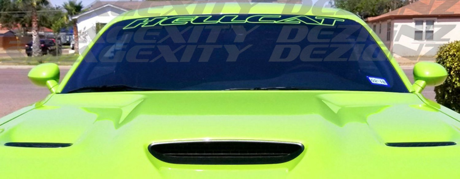 RED HELLCAT WINDSHIELD DECAL STICKER GRAPHICS BANNER DODGE CHALLENGER ...