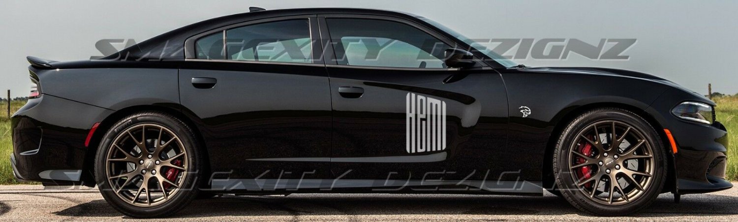 CUDA HEMI Text Logos Decals Graphic Vinyl Mopar Challenger Charger SRT ...