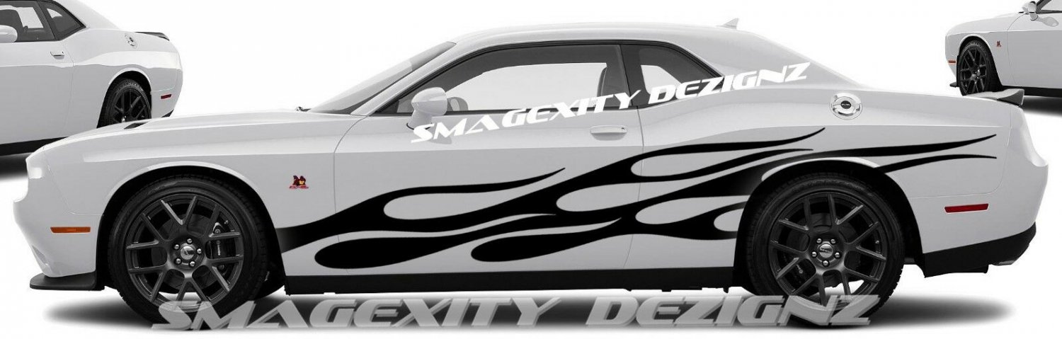 Custom FLAMES CAST VINYL DECAL KIT GRAPHICS Vinyl HEMI MOPAR RT ...