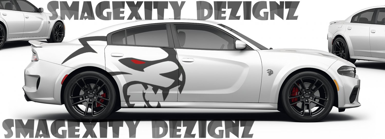 HUGE MATTE BLACK CUSTOM 2015 - 2024 Decal Graphic Vinyl CHALLENGER SRT ...