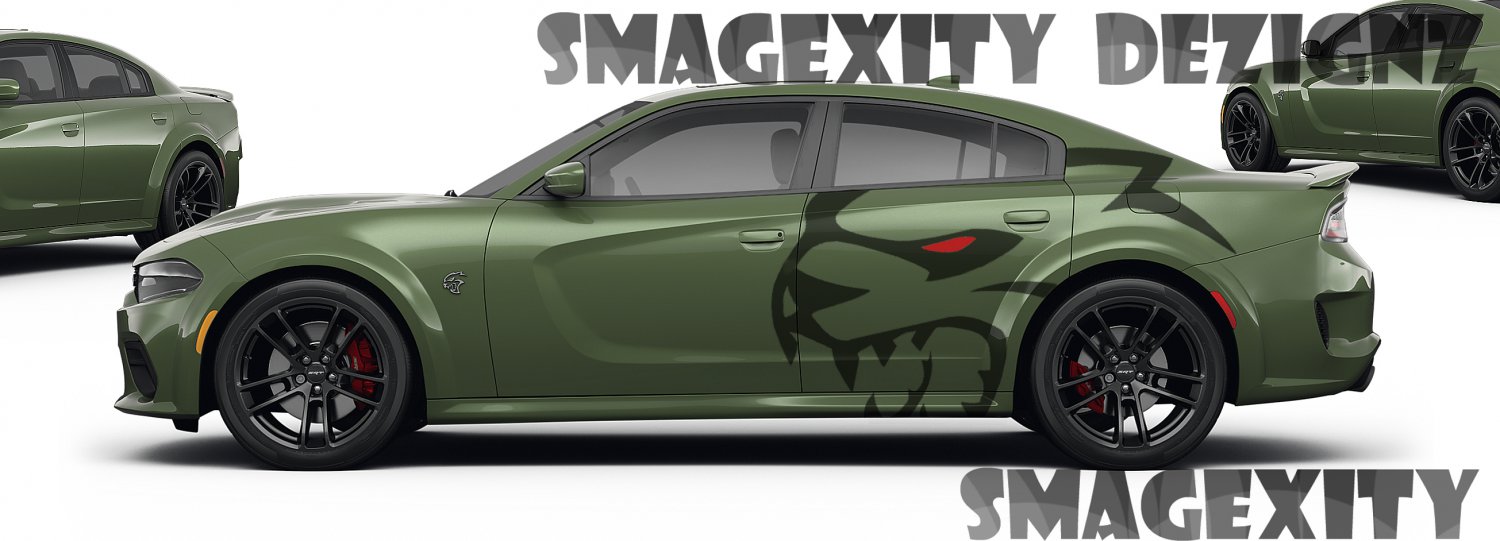 HUGE MATTE BLACK CUSTOM 2015 - 2024 Decal Graphic Vinyl CHALLENGER SRT ...