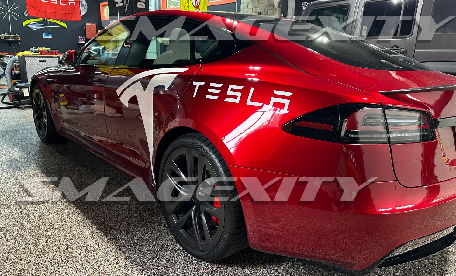 TESLA MODEL S CAST VINYL DECAL KIT GRAPHICS TRIBAL PLAID EV