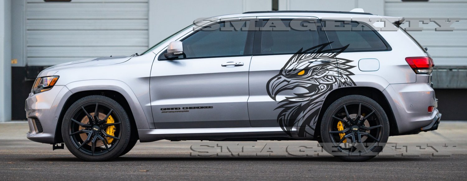 MATTE BLACK Decals Graphics kit TRACKHAWK MOPAR SRT HELLCAT HEMI 392 ...