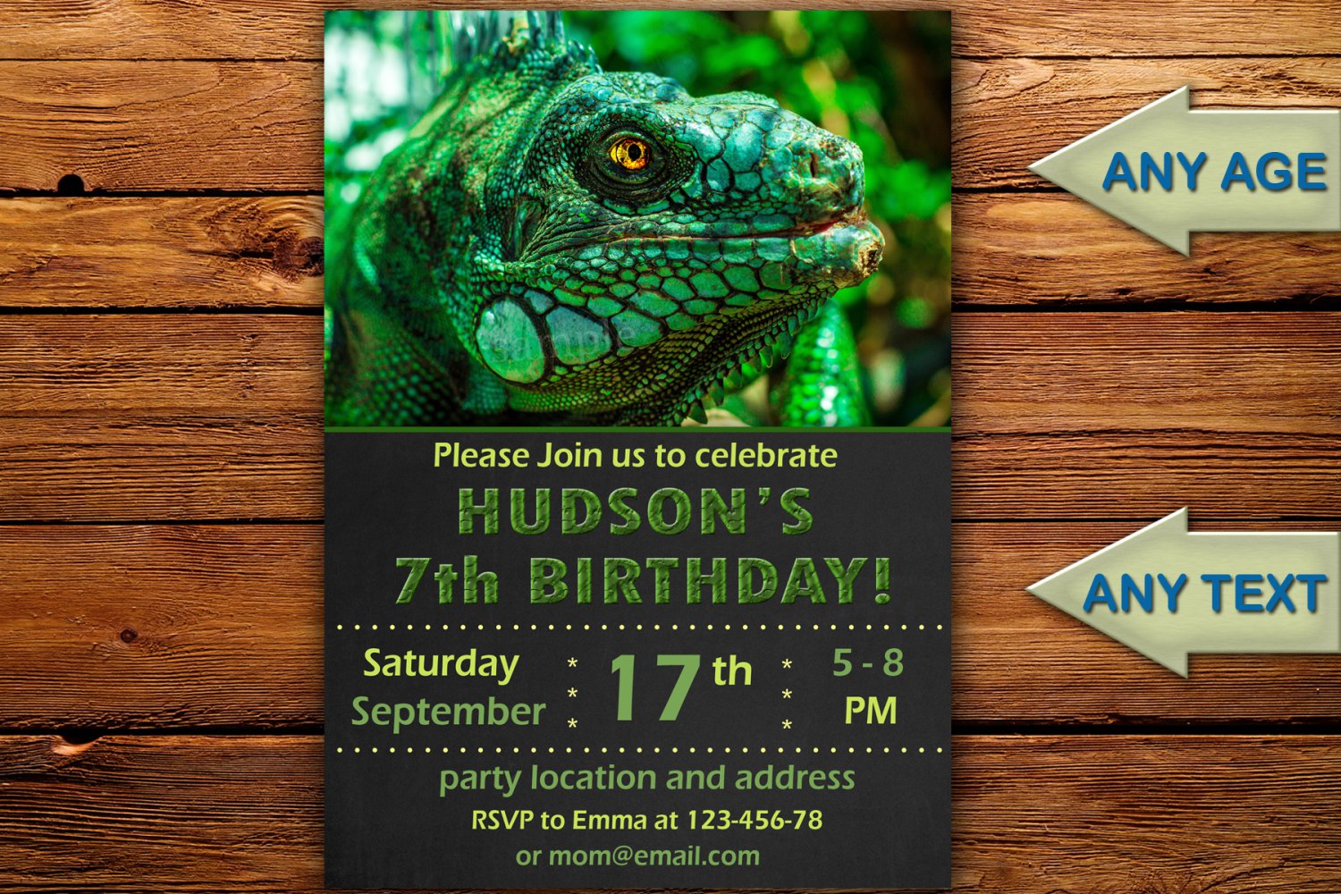 Chameleon birthay invitation,Chameleon birthay invite,Chameleon thank ...