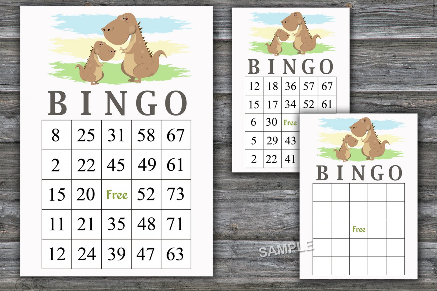Dinosaur bingo game,Dinosaur bingo cards,birthday bingo,60 Printable ...