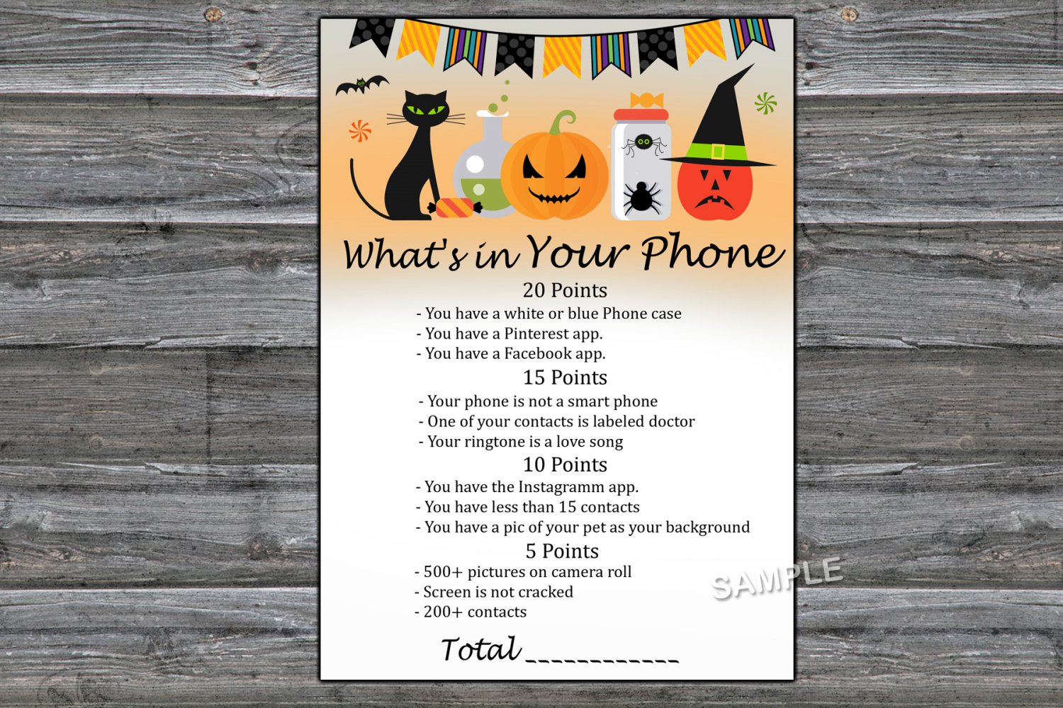 Halloween What's in your phone game,Adult Birthday Game,Girls Birthday ...