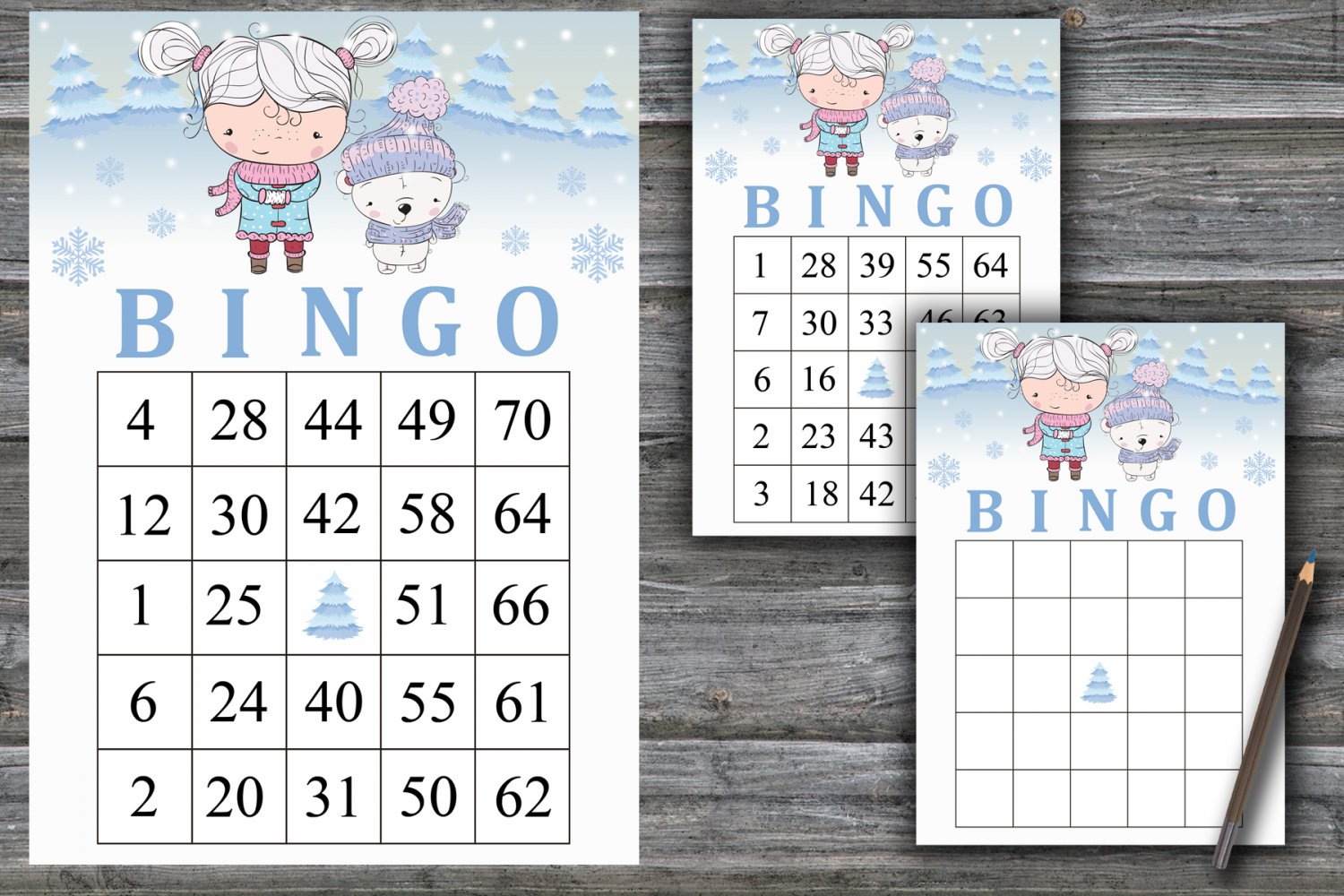Christmas bingo game,Polar bear bingo,Christmas Party bingo,Holiday ...