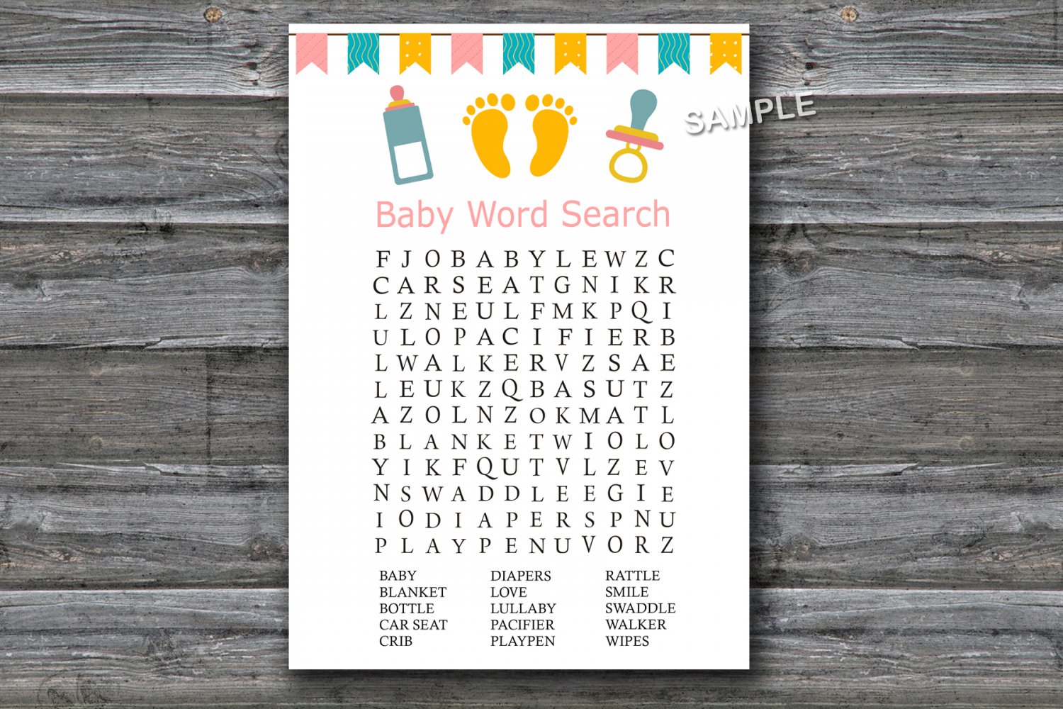 Baby Feet Baby Shower Word Search Game,Baby Feet Baby shower games ...