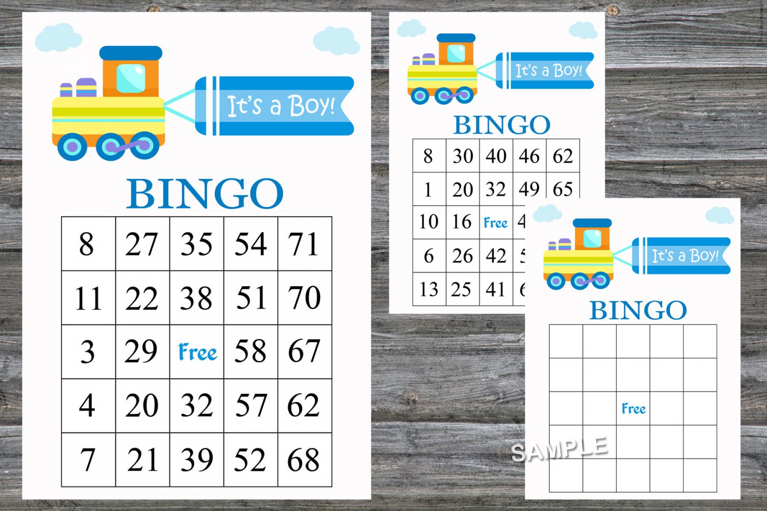Toy Train bingo game,Toy Train bingo card,birthday bingo,60 Printable ...