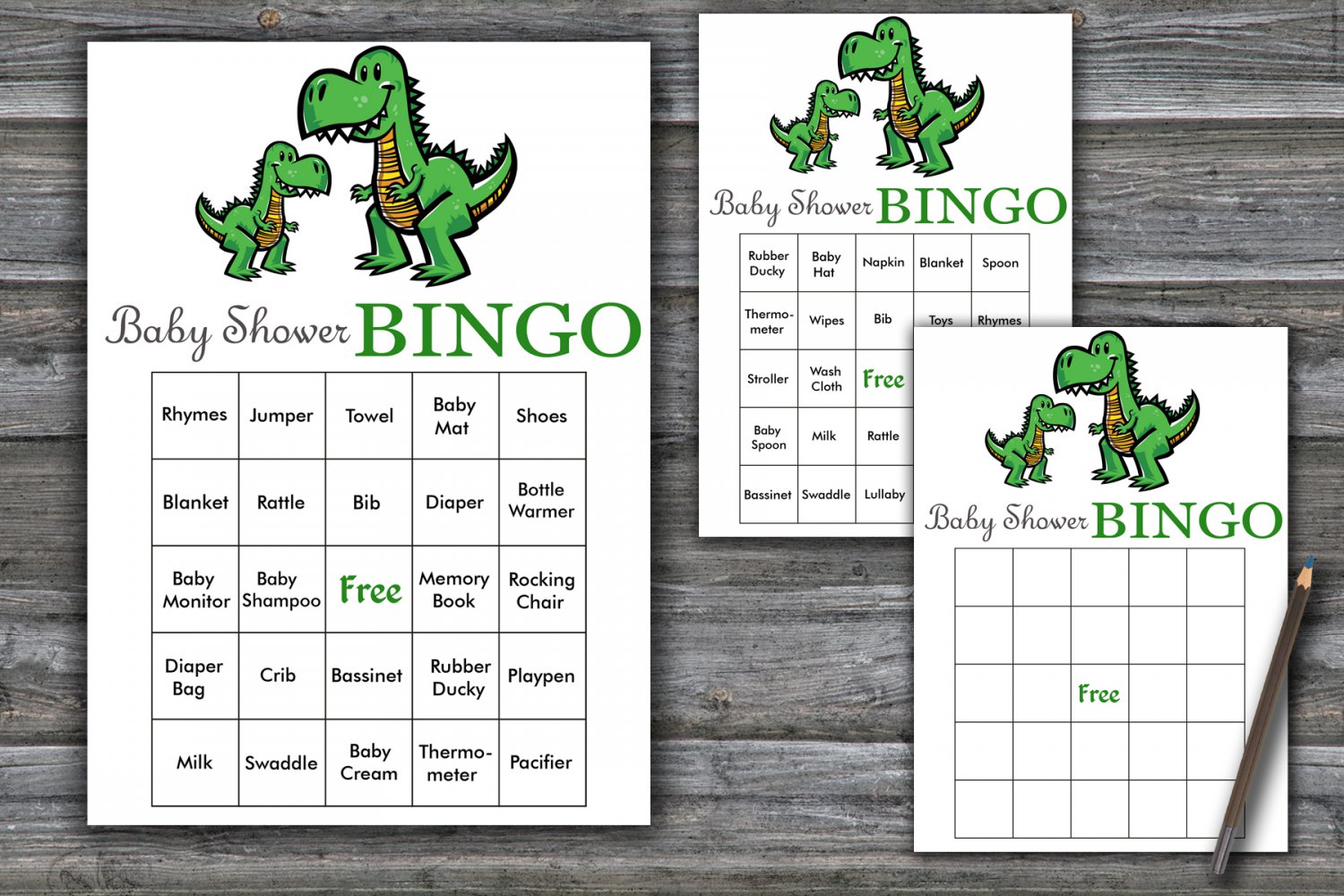 Dinosaur baby shower bingo cards,Dinosaur baby shower game ,60 ...