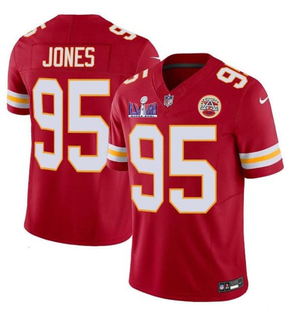 Men’s Kansas City Chiefs #95 Chris Jones Red Limited Football Stitched ...