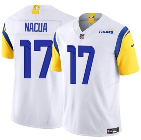 Men's Los Angeles Rams #17 Puka Nacua White Untouchable Football ...