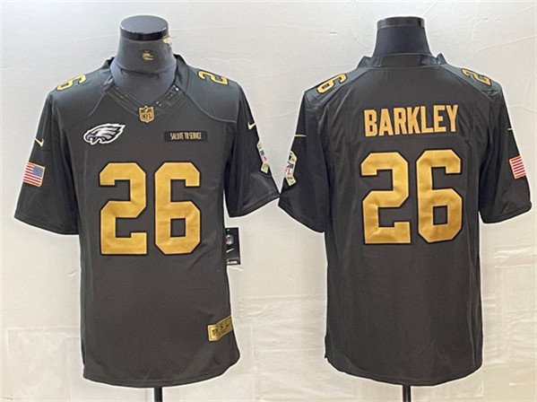 Men's Philadelphia Eagles #26 Saquon Barkley Black Gold Untouchable ...