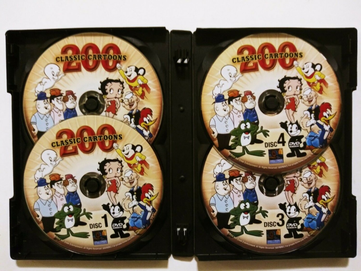 200 Classic Cartoons [DVD 4-Disc Box Set] animated kids family fun over ...