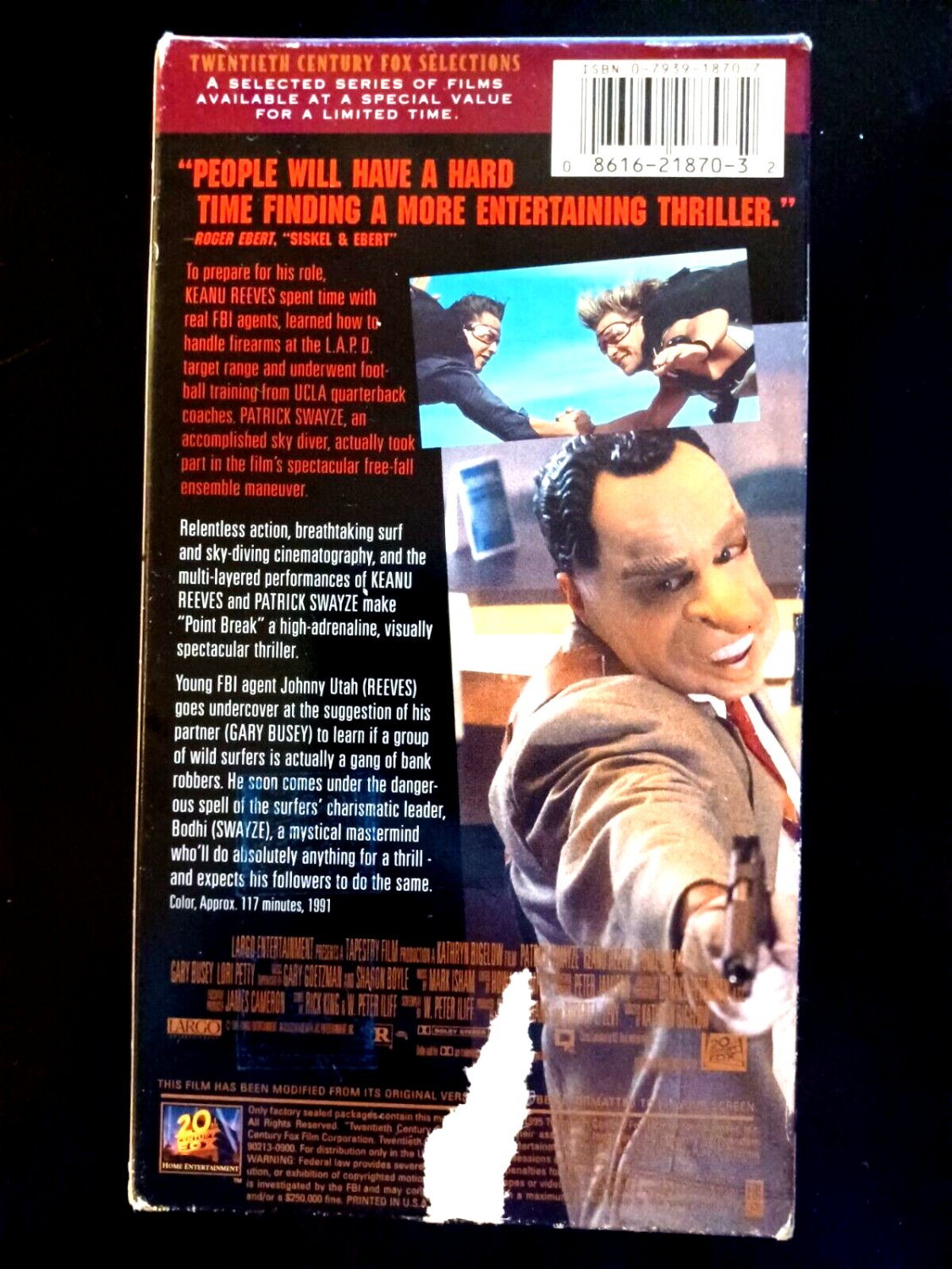 Point Break [Vhs 1991] action crime movie Patrick Swayze Keanu Reeves ...