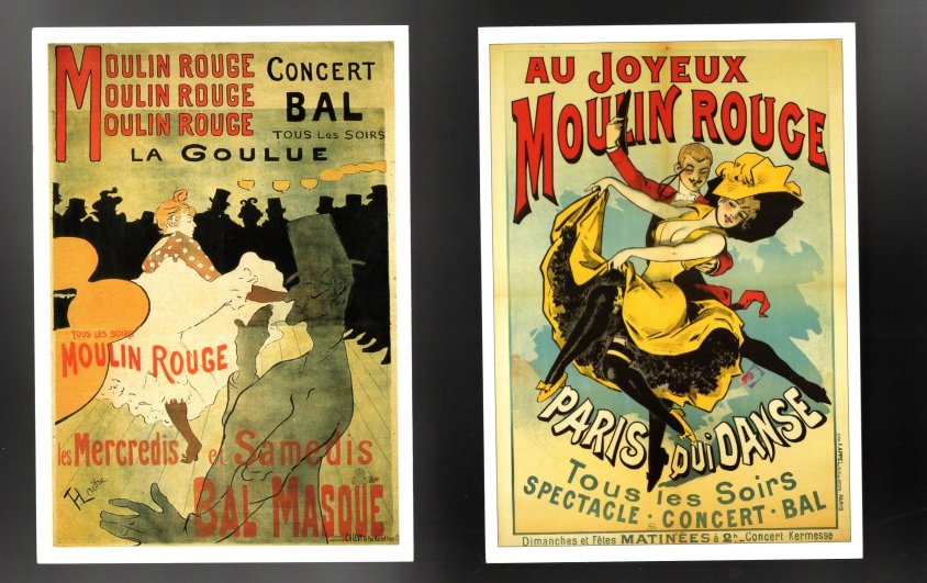 Lot of 2 Moulin Rouge Posters by Toulouse-Lautrec 1980s Continental ...