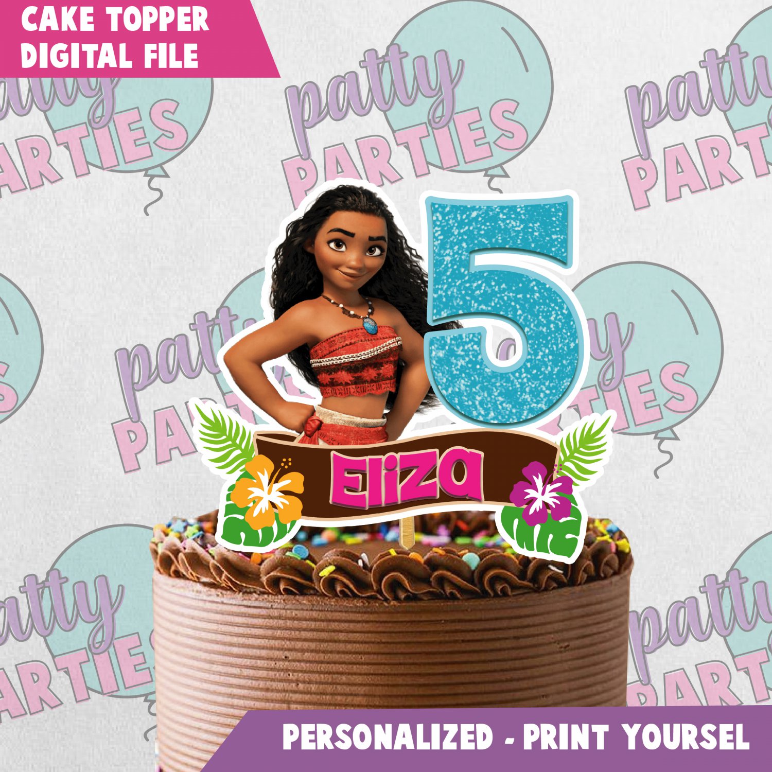 MOANA CAKE TOPPER