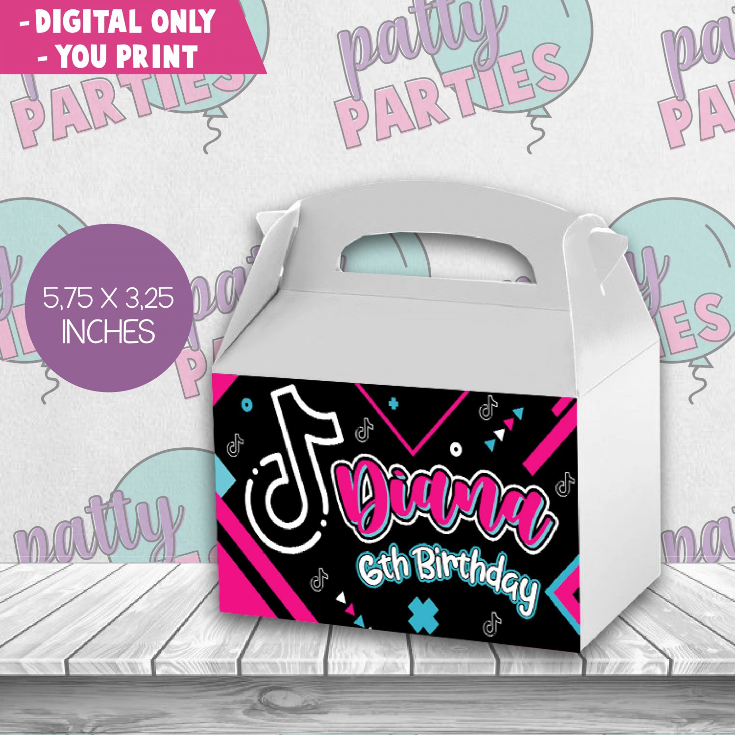 TIK TOK GABLE GIFT BOX LABELS