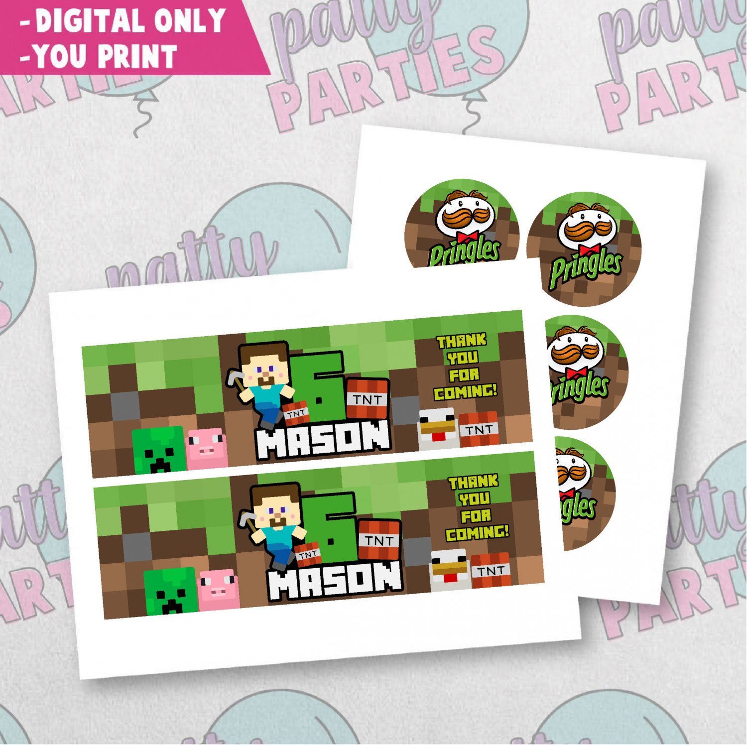 MINECRAFT PRINGLES LABEL